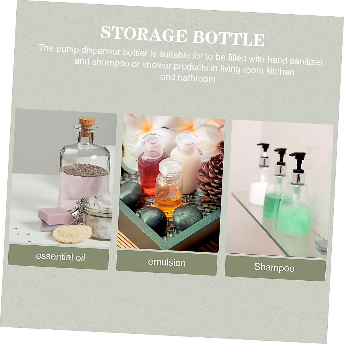 DRESSOOS Refillable Pump Bottle Glass Soap Dispenser for Hand Soap Shampoo Lotion