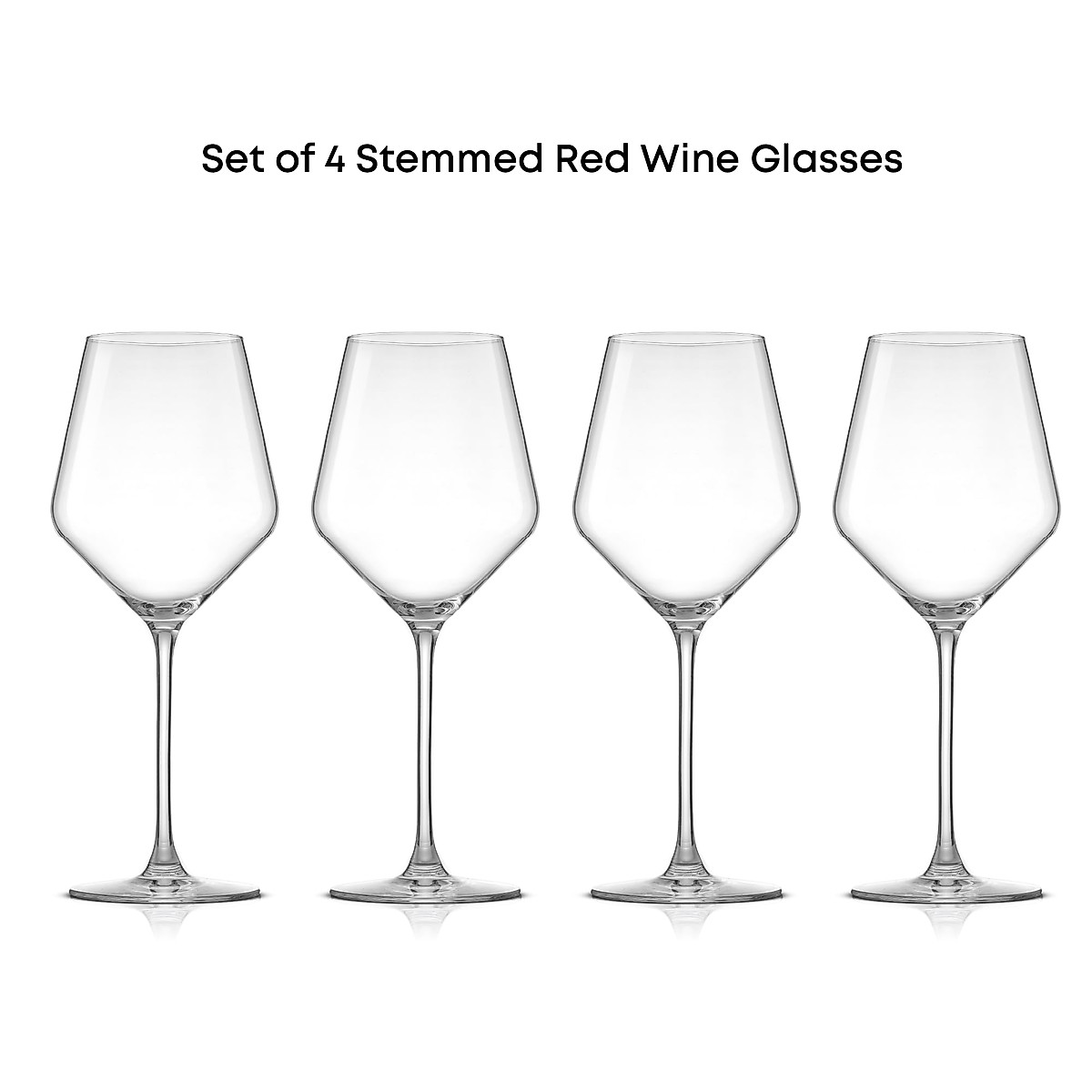 JoyJolt Layla Italian Red Wine Glasses, Set of 4 , 17 oz Clear – Made in Europe