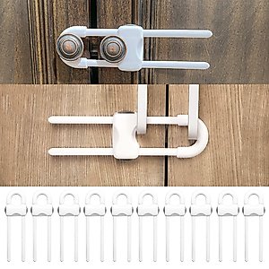 SMART CRAFTERS Child Safety Cabinet Locks - Secure Your Cabinets and Protect Your Kids with these Cabinet Locks for Babies - Organize Your Home Safely - Versatile and Easy-to-Use (Pack of 10, White)