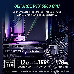Skytech Blaze 3.0 Gaming PC Desktop – Intel Core i5 12400F 2.5 GHz, NVIDIA RTX 3060, 500GB NVME SSD, 16GB DDR4 RAM 3200, 600W Gold PSU, 11AC Wi-Fi, Windows 11 Home 64-bit,Black