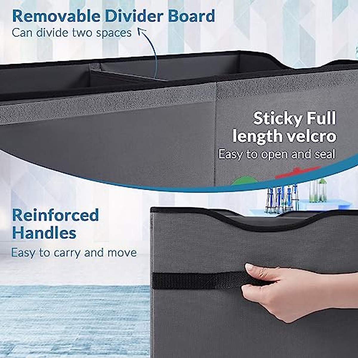 VICTORICH Toy Box Chest for Boys Girls, Collapsible Kids Toy Organizers Storage Bins Extra Large Toy Baskets with Lid & Handles for Clothes, Blanket, Nursery, Playroom, Bedroom, Stuffed Animals, DarkGrey