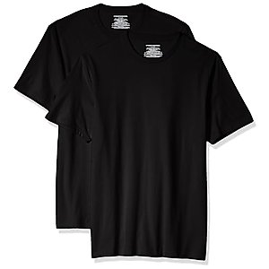 Amazon Essentials Men's Slim-Fit Short-Sleeve Crewneck T-Shirt, Pack of 2, Black, Small