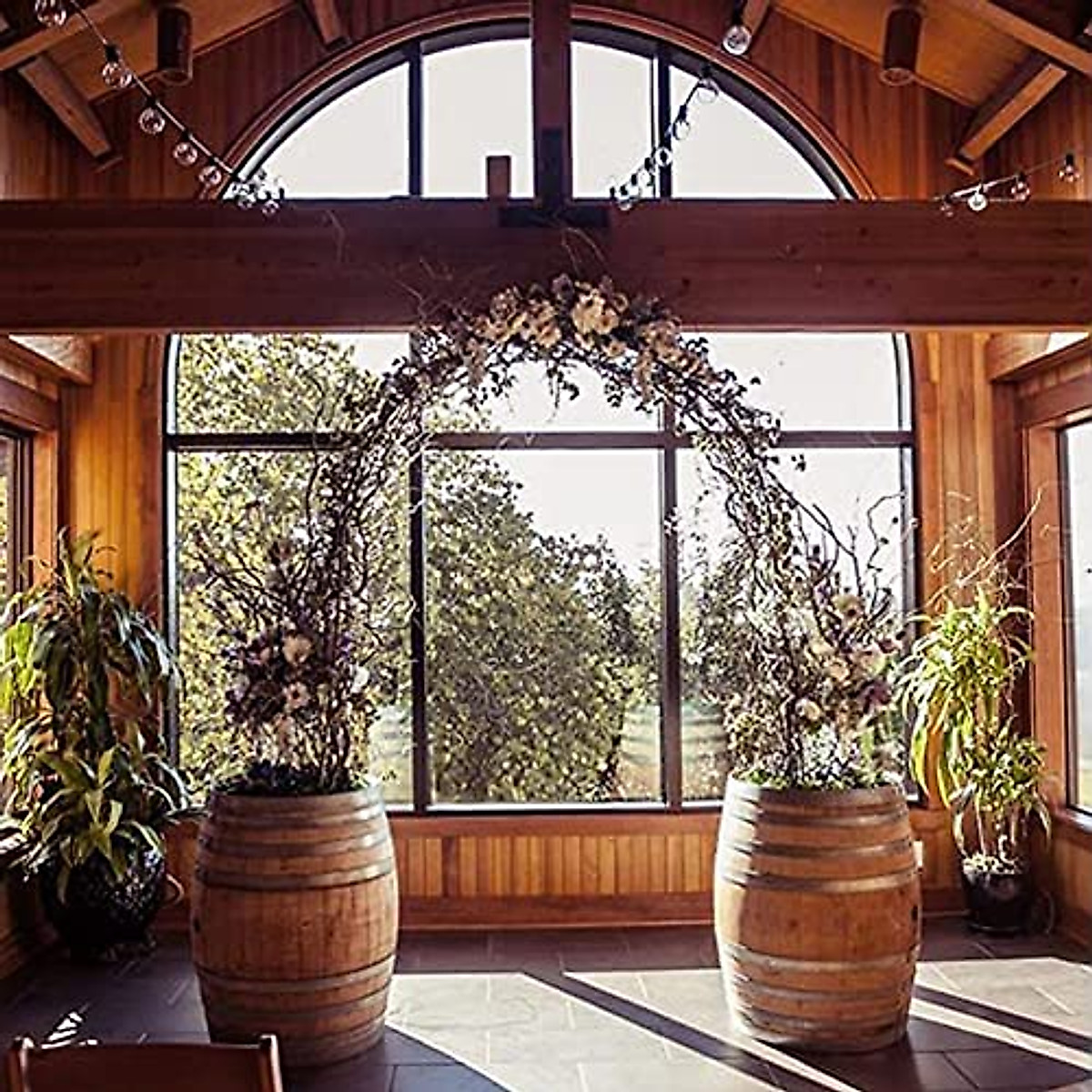 Black Garden Arch Trellis for Elegant Decorations,Metal Pergola Arbor,W 120-350cm Steel Frame Rust Resistant Extra Wide Rose Trellis Archway for Garden Wedding,Plants Support (Color : Black, Size :