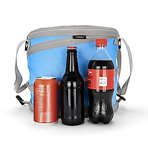 Camco Pop-Up Cooler | Lightweight, Waterproof and Insulated Pops Open for Use and Collapses Flat for Storage | Ideal for the Beach, Pool, Camping, Tailgating and Travel | Blue (51995)