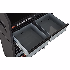 SHOPMAX 93606C2-06A4 36″ 12-Drawer Tool Chest and Rolling Cabinet Combo, Black