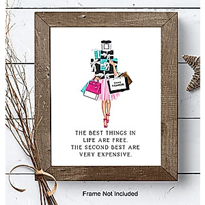 Glam Luxury Fashion Design Quote - Couture Fashionista Wall Art Decor Poster Print - 8x10 Gift for Women, Bathroom, Teens Room, Girls Bedroom