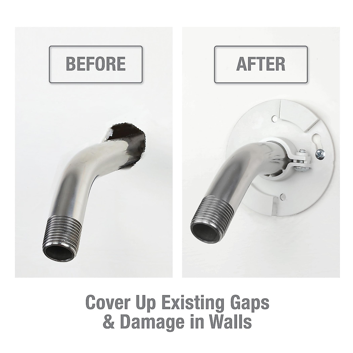 Danco 12005 Shower Arm Stabilizer Bracket and Flange Cover, No Size, Chrome