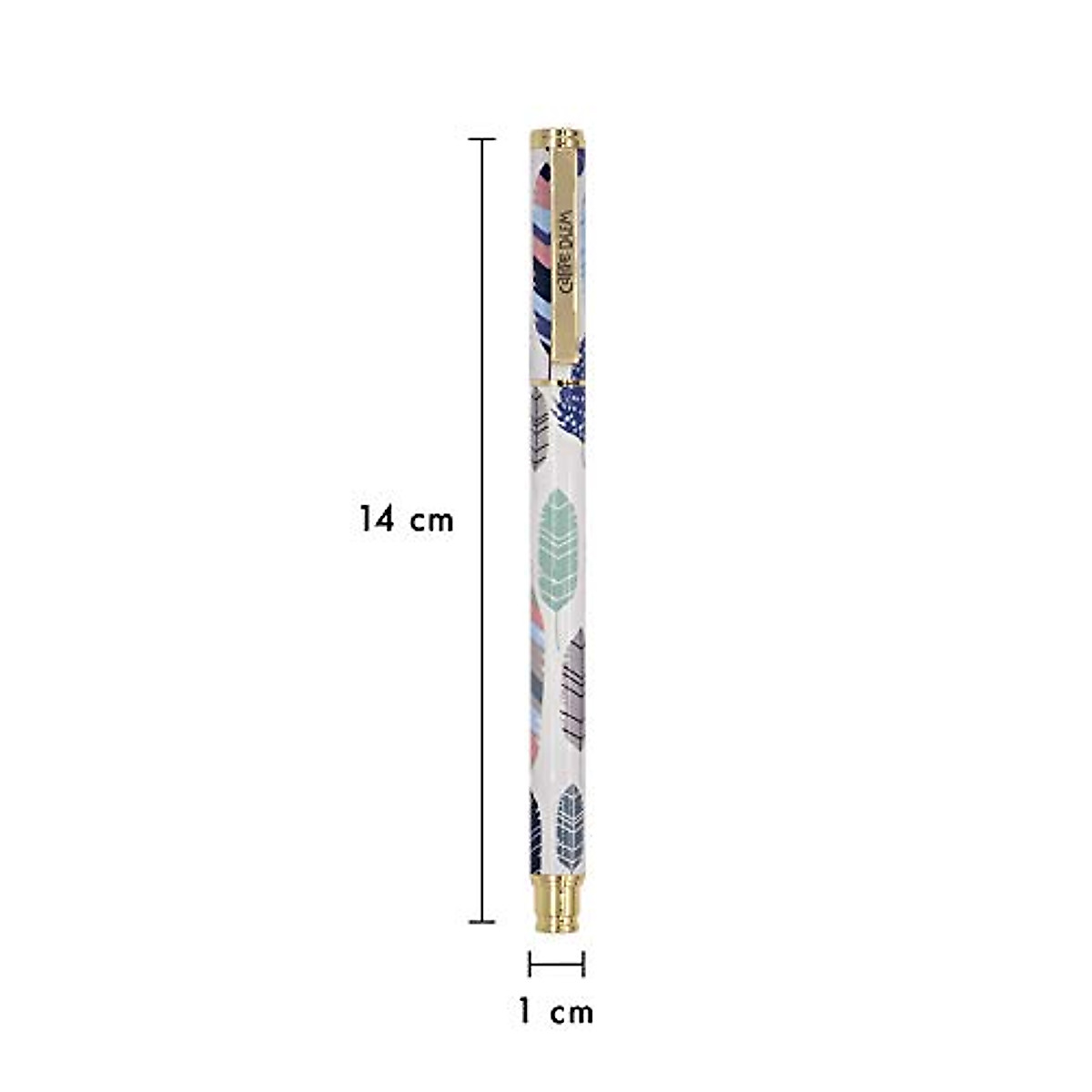 Pukka Pad, Carpe Diem Metal Pens with Gel Ink in Chic Packaging - Perfectly Weighted with Smooth, Precise Black Ink - Removable Cap and Gold Details – Feathers