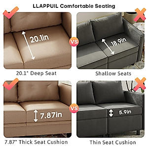LLappuil Modular Sectional Sofa, Oversized U Shaped Sofa with Storage, Sectional Couch for Living Room, Faux Leather Fabric Waterproof Sofa, 8 Seats with Ottoman, Cognac Brown