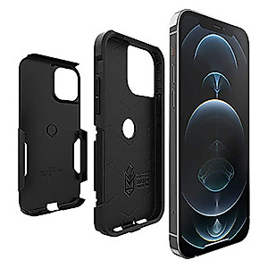 OtterBox iPhone 12 & iPhone 12 Pro Commuter Series Case - BLACK, slim & tough, pocket-friendly, with port protection
