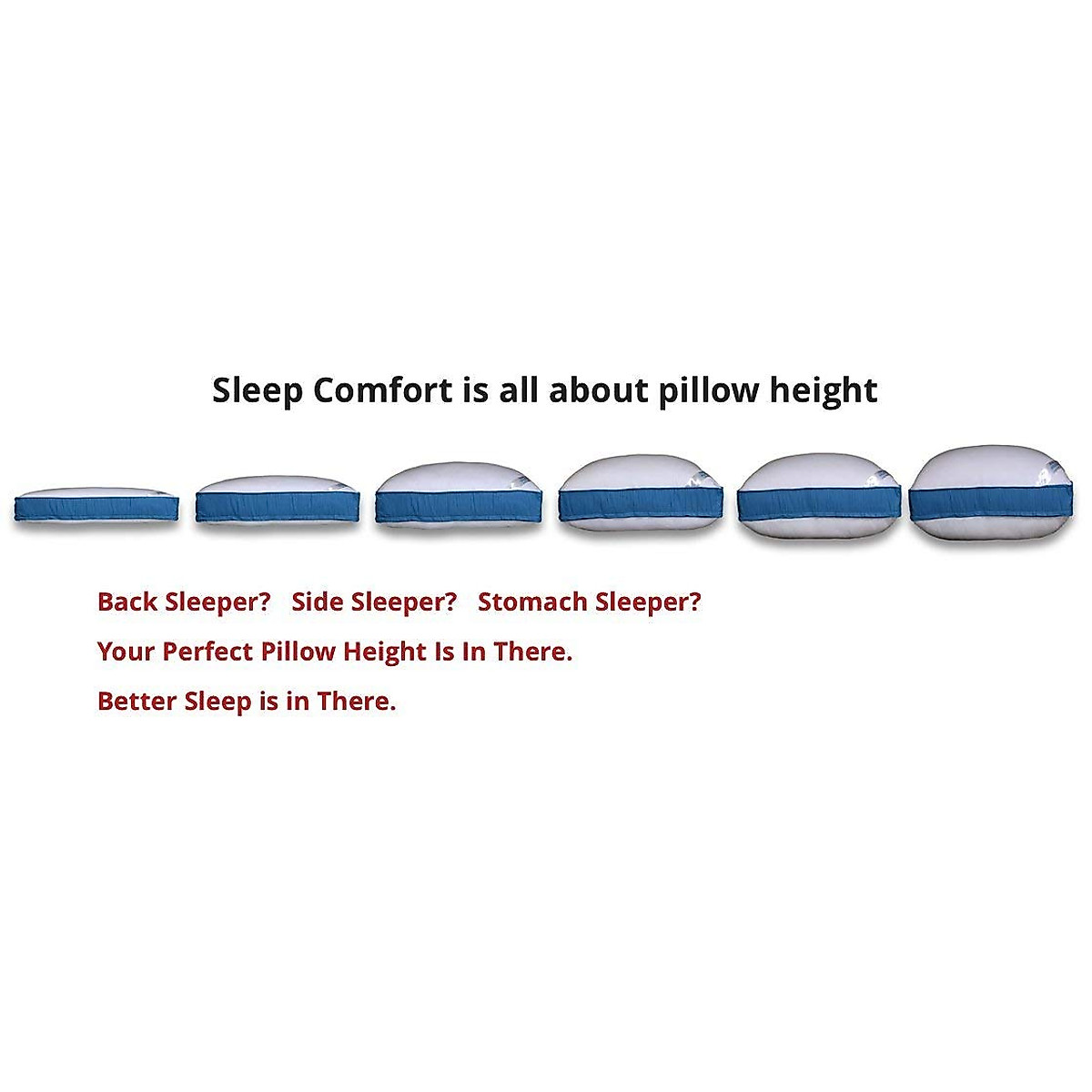 Pancake Pillow The Adjustable Layer Pillow. Custom Fit Your Perfect Pillow Height. Queen Size Luxury Pillow