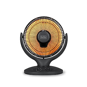 BLACK+DECKER Portable Heater for Rooms up to 161 Sq. Ft., Oscillating Space Heater & Heater for Bedroom with Overheat Protection, Small Heater with Timer & Manual Controls