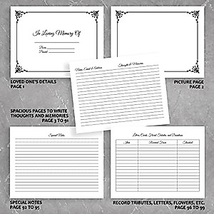 Elegant Funeral Guest Book for Memorial Service - Hardcover Memorial Guest Book for Funeral, Box, Pen & Sign - Memorial Service Guest Book Set of 4 - Memory Book for Celebration of Life Guest Book