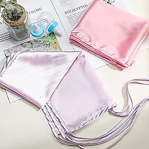 Hosuly 2 Pcs Satin Bassinet Sheet Baby Hair Soft Silk Feeling Sheet Baby Bassinet Sheets for Rectangle Cradle Bassinet Pad Mattress Boys and Girls Newborn and Infant (Pink and Purple)