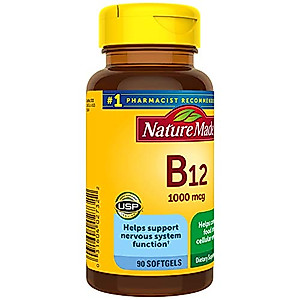 Vitamin B12 1000 mcg Softgels, 90 Count for Metabolic Health
