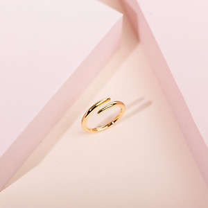 PAVOI 14K Gold Plated Open Twist Eternity Band Yellow Gold for Women Size 6