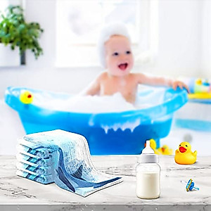 Washcloths Set Bathroom Kitchen Wash Cloths Face Towels Wipes Dolphin Sea Blue Watercolor Decorative 12x12 Inch 5 Pack