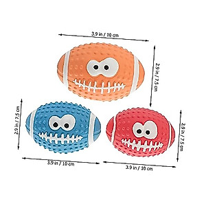 NOLITOY 3pcs Teething Ball Toys Pet Chew Toys Teething Toys Squeaky Balls for Dogs Rubber Balls for Dogs Puppy Chew Toy Dog Balls Outdoor Toys Dog Squeaky Toys Vocalize Sound Toy Emulsion
