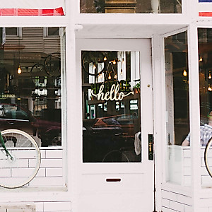 Vosarea Hello Wood Sign Cutout Hello Wooden Letter Sign DIY Block Words Sign for Wreath Home Door Wall Decor Art Decoration (35x14x0.5cm)