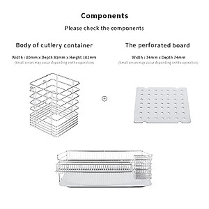 VATYA 18-8 Stainless Steel Vertical Cutlery Container, Silver