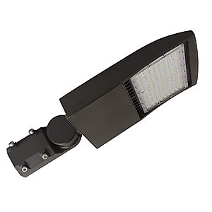 150w LED Shoebox Area Light [400w MH Equal] Parking Lot Lighting Street Lamp Stadium Light Flood Light Type III Distribution 5700k Daylight 20,250lm DLC Lighting Facts (150W Brown)