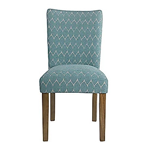 HomePop Parsons Classic Upholstered Accent Dining Chair, Teal (Set of 2)