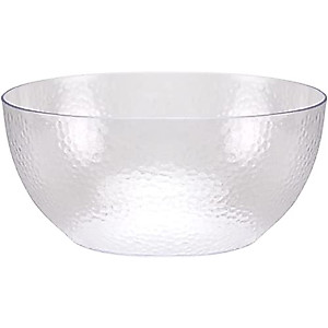 Kingzak Plastic Serving Bowl - 140 oz | Clear Pebbled | Pack of 1 (63287)
