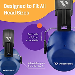 Vanderfields Hearing Protection Ear Muffs for Noise Reduction, 26dB Certified, Noise Cancelling Safety Ear Protection for Shooting, Adult Headphones for Lawn Mowing, DIY, Construction, Woodworking