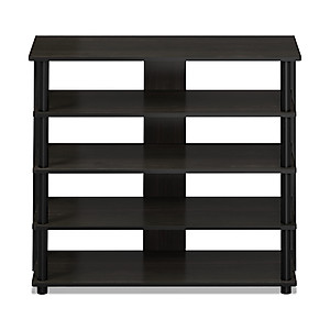 Furinno Turn-N-Tube 5 Tier Wide Shoe Rack, Espresso/Black 32 Inch