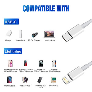 iPhone Charger, [Apple MFi Certified] USB C to Lightning Cable 2PACK 6FT Fast iPhone Charger Cord Compatible with iPhone 14/13/12/11 Pro Max/XS MAX/XR/XS/X/8/7/Plus