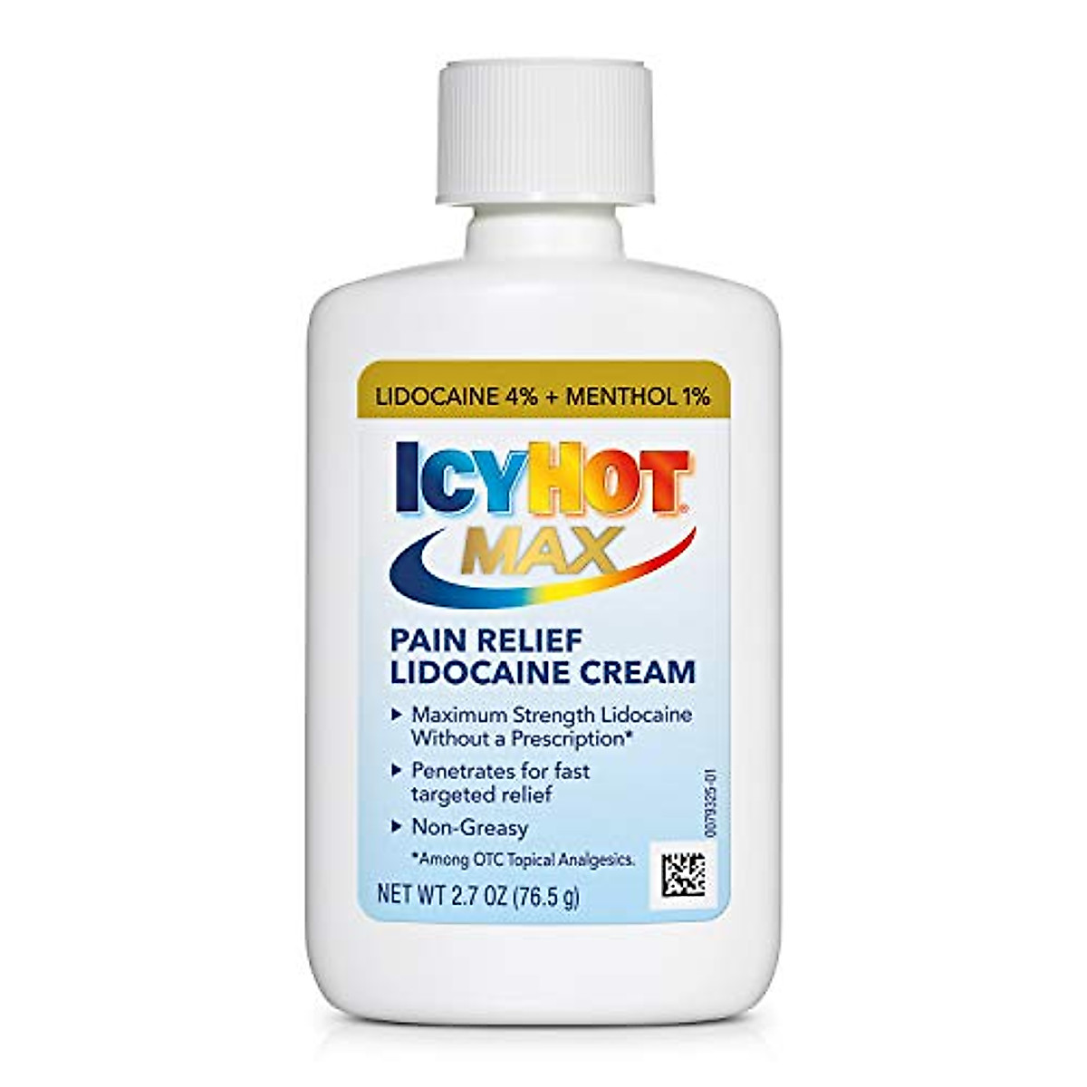 Icy Hot Max Strength Pain Relief Cream with Lidocaine Plus Menthol, 2.7 Ounces