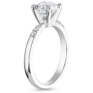 10K Solid White Gold Handmade Engagement Ring 1.0 CT Marquise Cut Moissanite Diamond Solitaire Wedding/Bridal Ring Set for Women/Her Propose Ring (4.5)