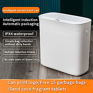 Eyuepu Trash Can 5 Gallon Smart Sensor Garbage 19L Can with Press Top Lid for Bathroom ,Living Room,Office and Kitchen