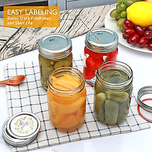 Encheng 12oz Regular Mouth Mason Jars with Lids and Bands,Clear Glass Canning Jars with Metal and Plastic Lids for Preserving,Meal Prep,Food Storage,Jam,Fermenting,Set of 12