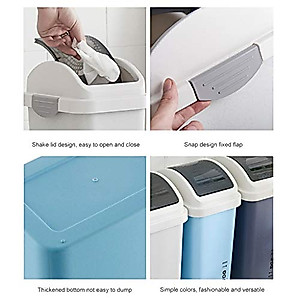 WXXGY Trash Can Waste Swing Lid Waste Recycle Recycling Dustbins Kitchen Bathroom Rubbish Trash Refused Bins/K Blue/42Cmx14Cmx22Cm