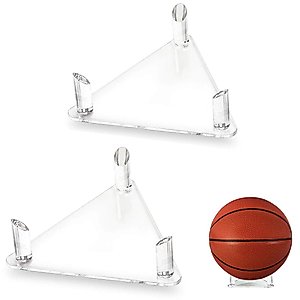 Tasybox Acrylic Ball Stand Holder, Sports Ball Storage Display Rack for Basketball Football Volleyball Soccer Rugby Balls 2 Pack Clear