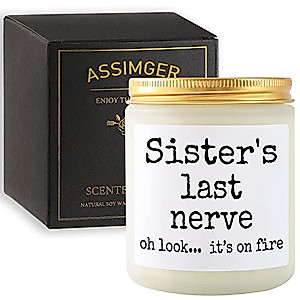 Sisters Gifts from Sister Brother, Funny Birthday Gifts for Sisters, Mothers Day Gifts Christmas Gifts for Sister, Soul Sister, Little Sister, Big Sister, BFF, Sister in Law - Lavender Scented Candles