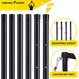 Volleyball Net Outdoor - Includes 32x3 Ft Large Regulation Size Net, Soft Volleyball, Carrying Bag, Boundary Lines, Steel Poles & Pump - Large Volleyball Net for Backyard, Beach, Pool