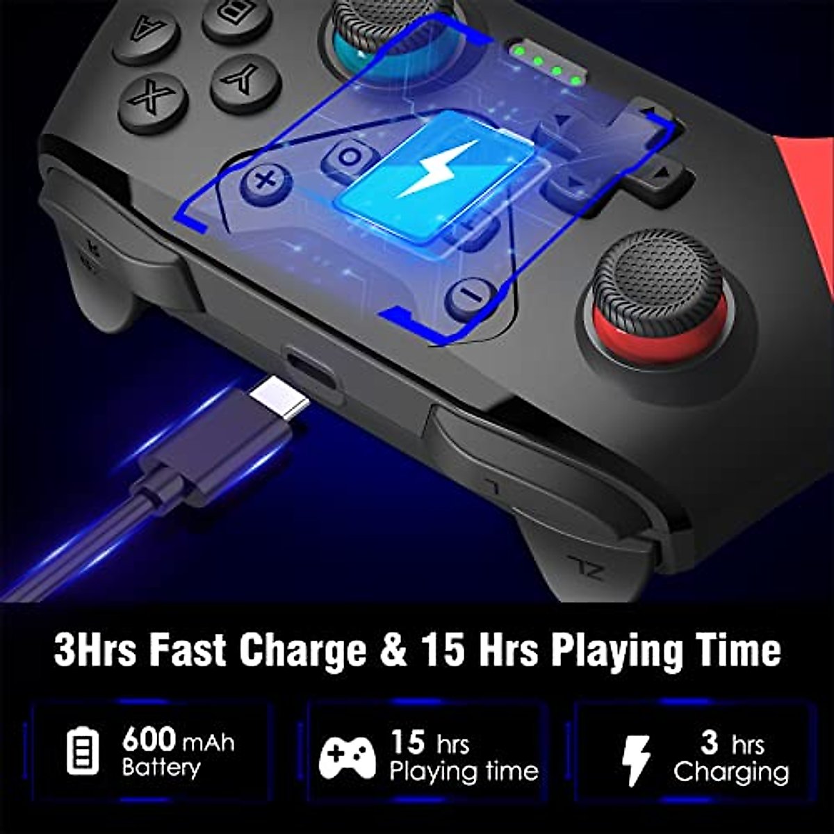 Switch Controller, Wireless Switch Pro Controller for Switch/Switch Lite/Switch OLED, Extra Switch Controller with Paddles, Programmable Switch Control Remote Gamepad with Back Buttons,Wake-up,Turbo