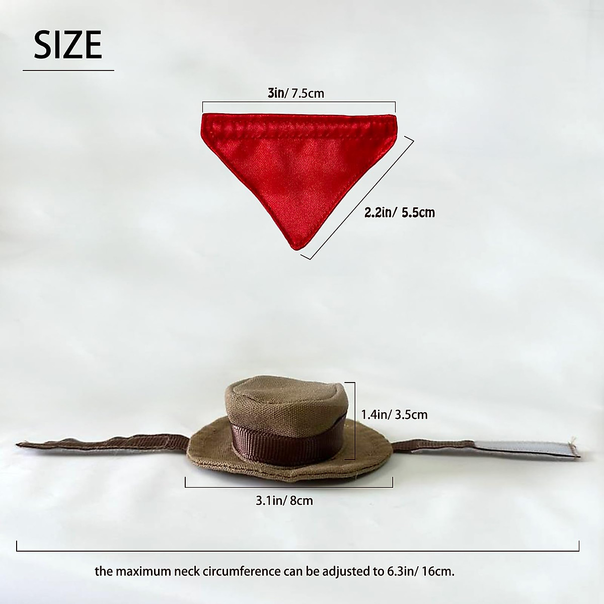 SEIS 2PCS Bearded Dragon Cowboy Hat and Bandana Halloween Lizard Reptile Costume Cool Pet Cap Small Animal Hamster Outfit Suit Cosplay Sculpt (Cowboy)