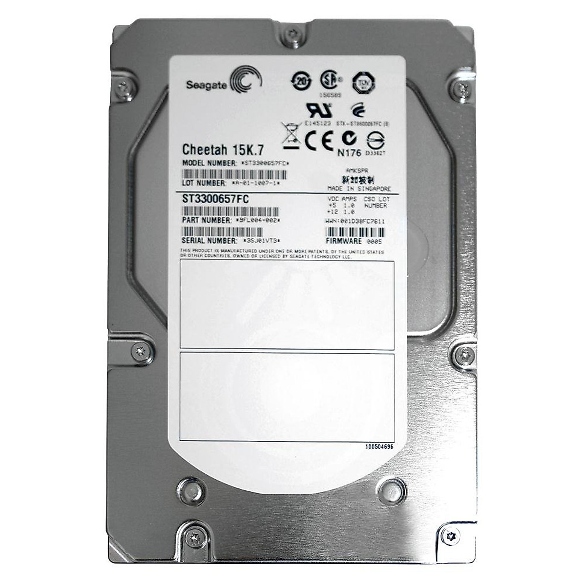 SEAGATE ST3300657FC Seagate44; Cheetah 15K.744; SAN44; 300GB44; 3.5 in.44; Internal Hard Drive44; Desktop44; 15000 rpm44; 16 MB