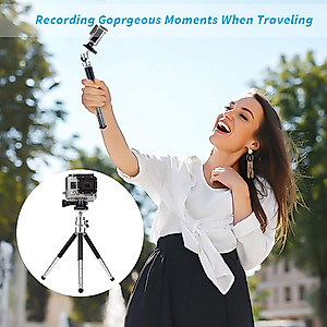 Tripod for Phone and Webcam, 4-9 inch Extendable Phone Webcam Tripod Stand with Phone Holder, (2rd Generation,Double-Layer), Lightweight Mini Tripod