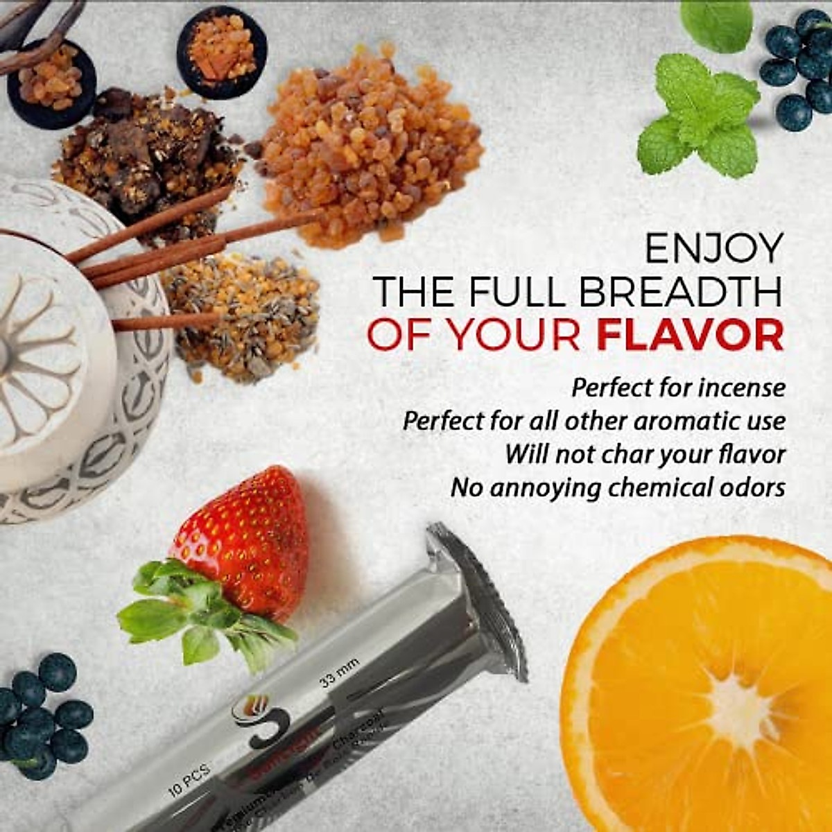 *New* Sunlight Premium Charcoal Tablets for Incense - Instant Light - 100 Charcoal Discs - 33mm - Resin Burner Rolls – Pack of 100 Coal Briquettes – Charcoal Burner - Instant Fire Coal - Premium Tier