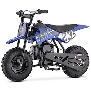 GBmoto Blue 50cc Kids Dirt Bike, Kids Pit Bike, 2-Stroke Gas Dirt Bike