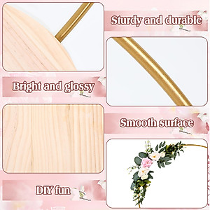 Norme 33.5 Tall Wedding Arch Cake Stand Round Metal Cake Stand for Wedding Reception Hoop Decoration with Wooden Base Floral Decoration Display for Party Events Reception Supplies