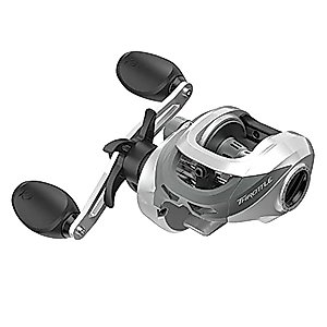Quantum Throttle Baitcast Fishing Reel, Size 100 Reel, Right-Hand Retrieve, Lightweight Graphite Frame and Side Covers, Continuous Anti-Reverse Clutch, 7.3:1 Gear Ratio, Silver/Black