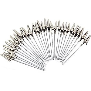 H&W 50 Pack Metal Wire Alligator Clamp, 4'' Long-Tailed Alligator Iron Clip, Stand Photo Holder Stand Memo Clip (WE1-D1)