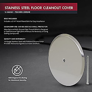 Supply Giant Floor Cleanout Cover Plate, 10-Inch, Stainless Steel, Chrome