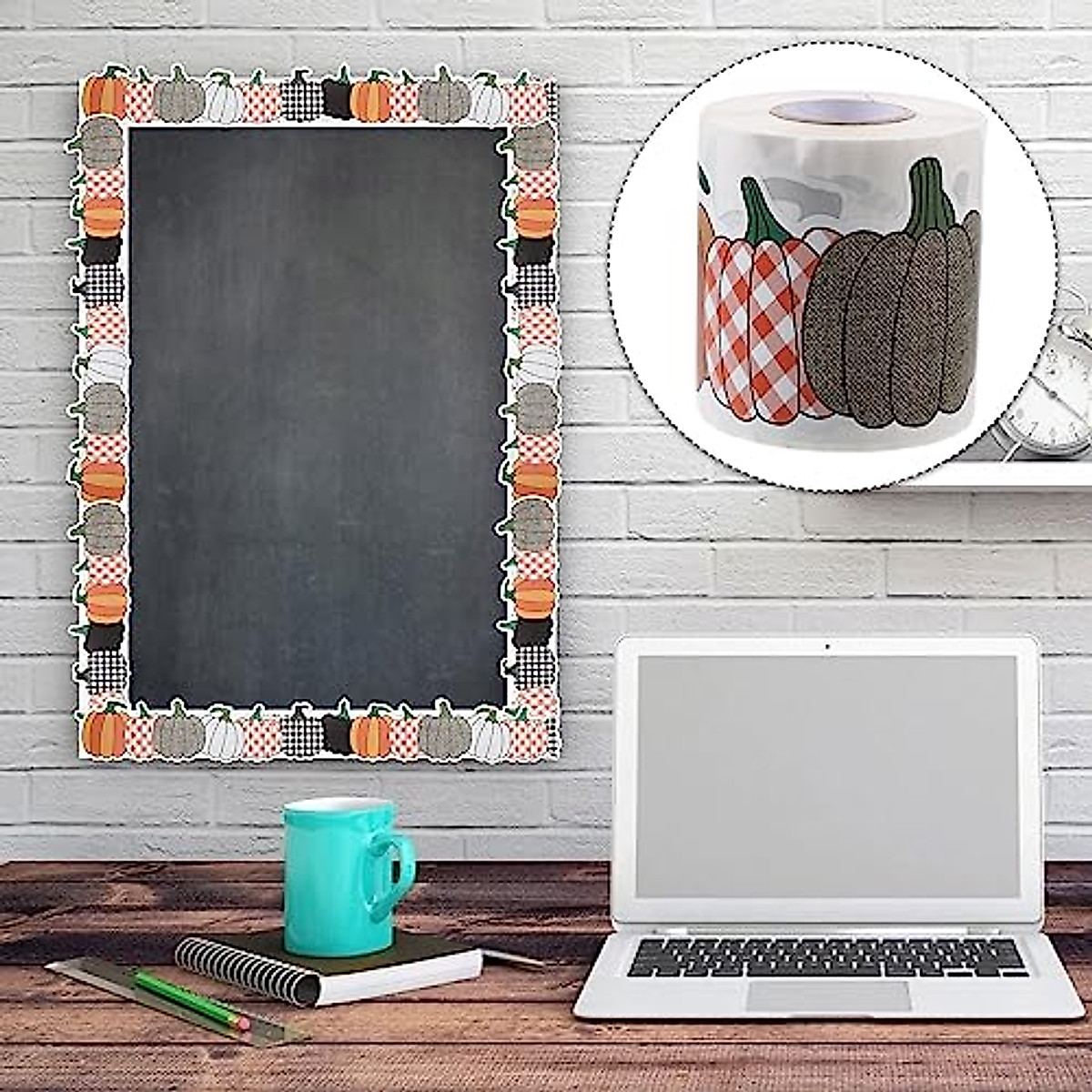 LUOZZY Blackboard Border Decal Adhesive Border Sticker Classroom Bulletin Board Border Stickers Halloween Decoration - 7x20CM