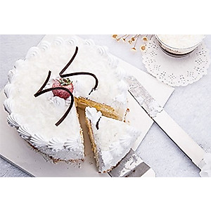 Cake Knife Server Set with Fashion craft Baroque, White Butterfly design, Elegant Stainless Steel Silverware for Personalized Weddings, Valentine's Day Birthdays, Christmas, New Year Party